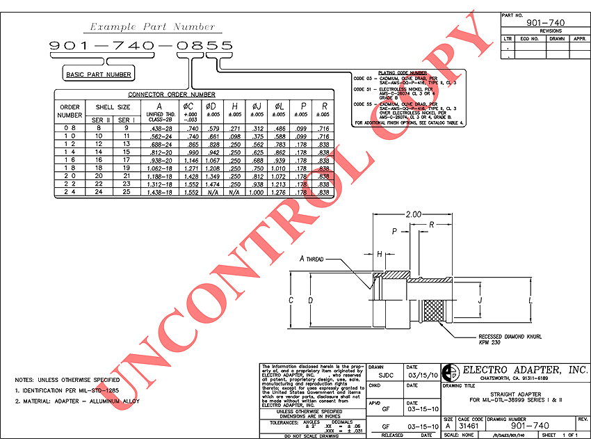 Electro Adapter 901-736, Backshell Adapters, Banded Terminations, D ...